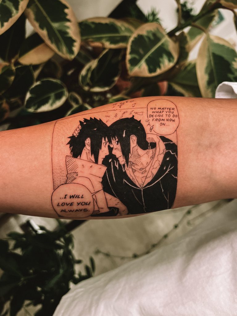 Sasuke & Itachi Fine Line Anime Tattoo by Sebrina Pham | Sebrina Pham ...